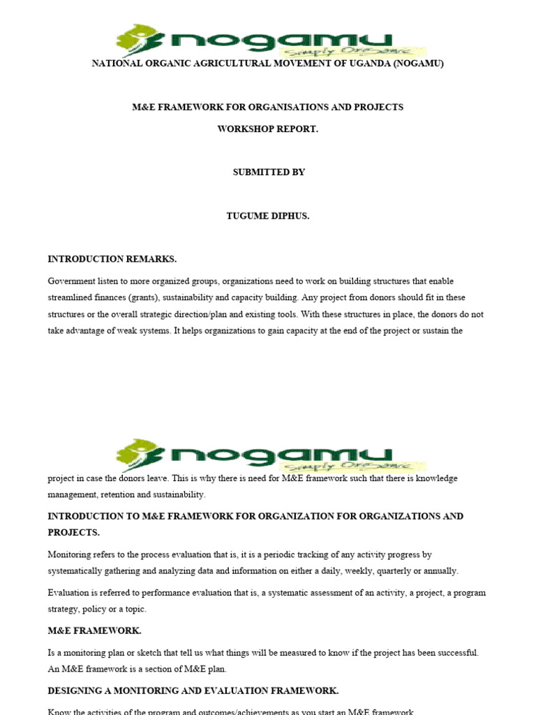 M&E Report. | PDF | Capacity Building | Economies