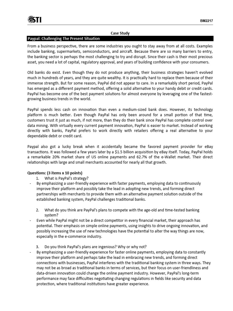 05 Activity 1 | PDF | Pay Pal | Banks