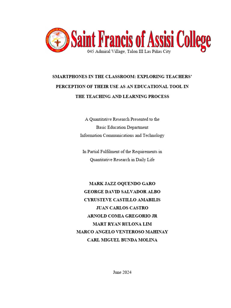 Ict 12 Group 2 Fullpaper Chap 1 To 4 2 | PDF | Mobile App | Teachers