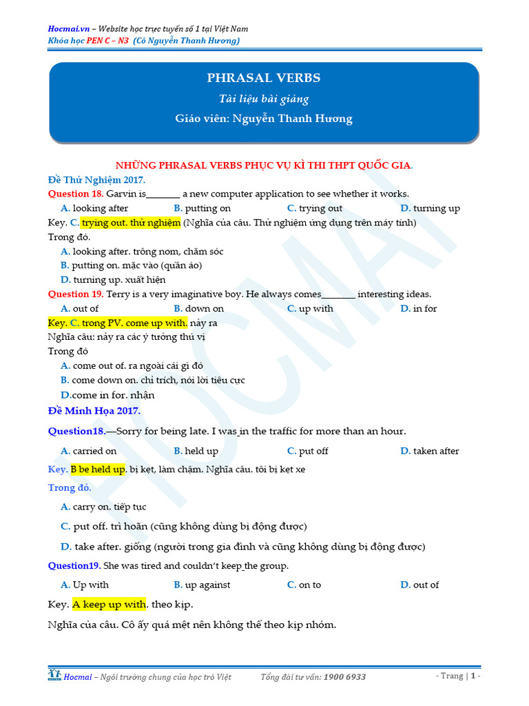 Phrasal Verbs TLBG | PDF