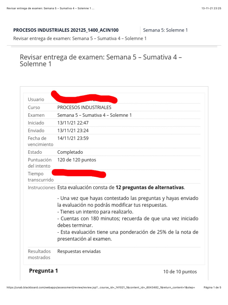 Revisar Entrega de Examen Semana 5 - Sumativa 4 - Solemne 1 ... | PDF | Atmósfera de tierra | Gases