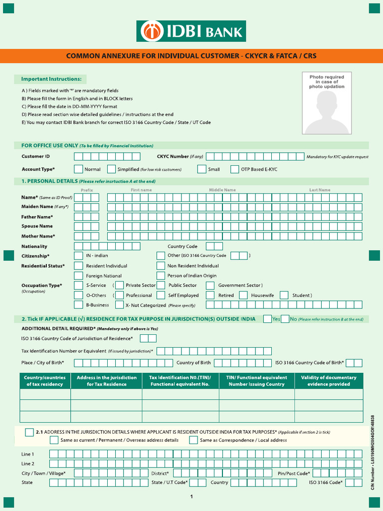 Fatca CRS Self Declaration Form | PDF