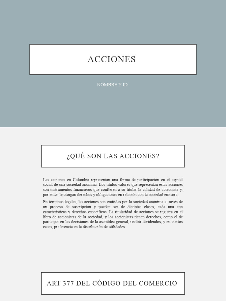 ACCIONES | PDF | Compartir (Finanzas) | Sociedad