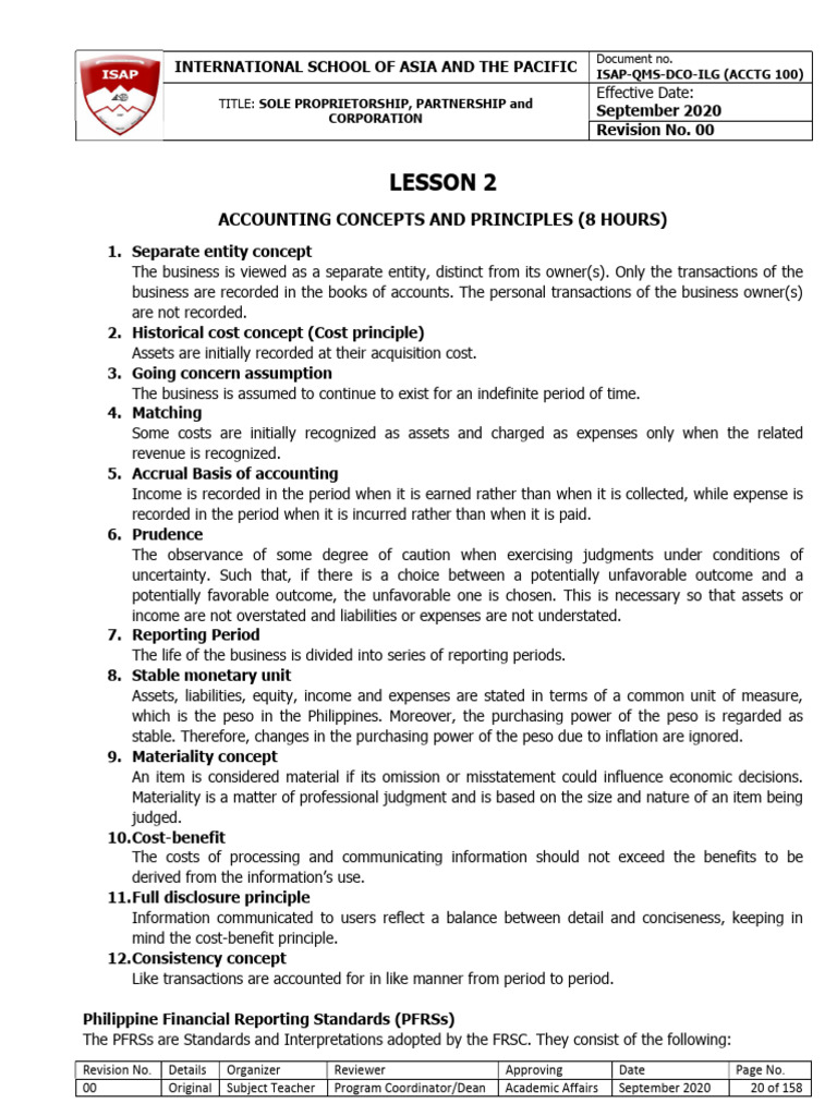 Far Lesson 2 | PDF | Information | Expense