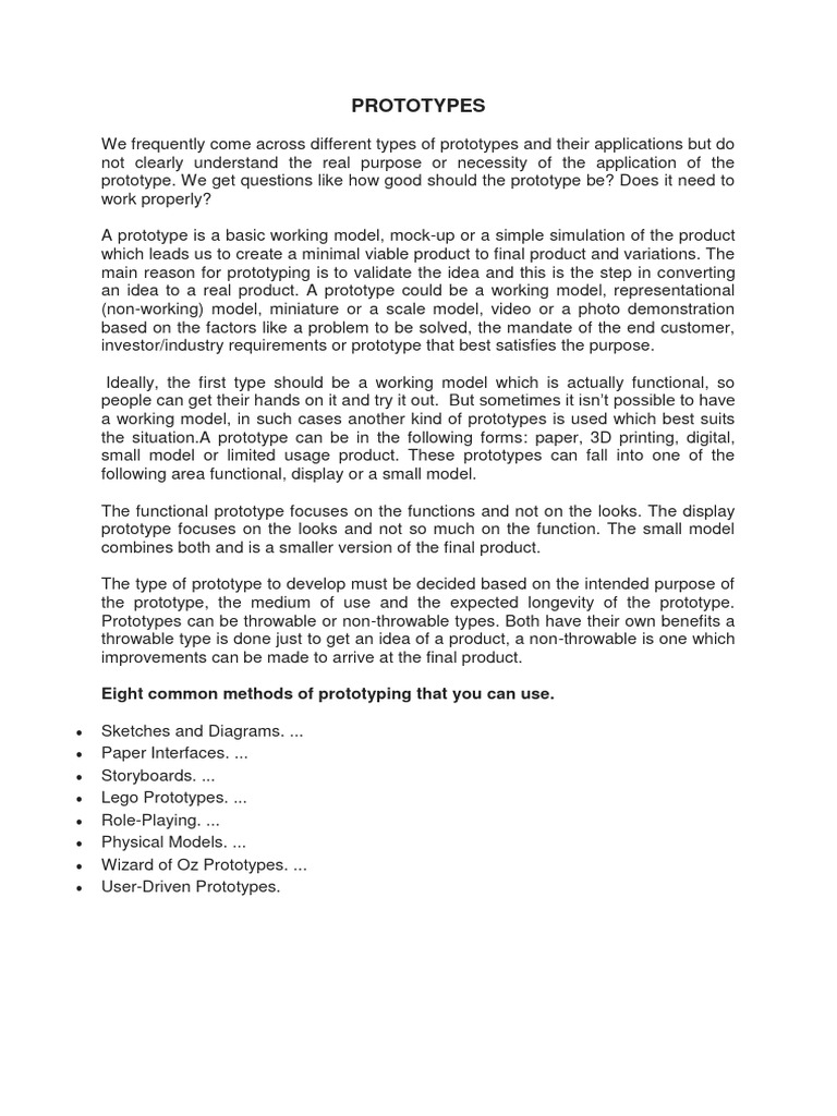 14 a Methods of Prototyping | PDF | Prototype | Software Prototyping