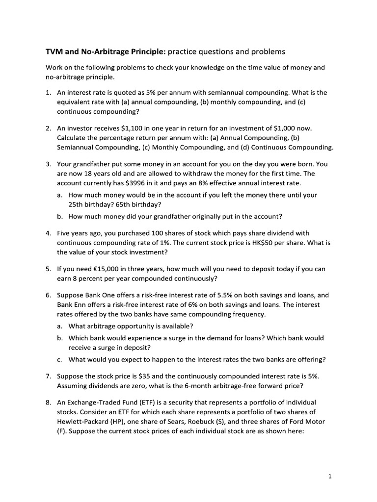 Exercise On TVM | PDF