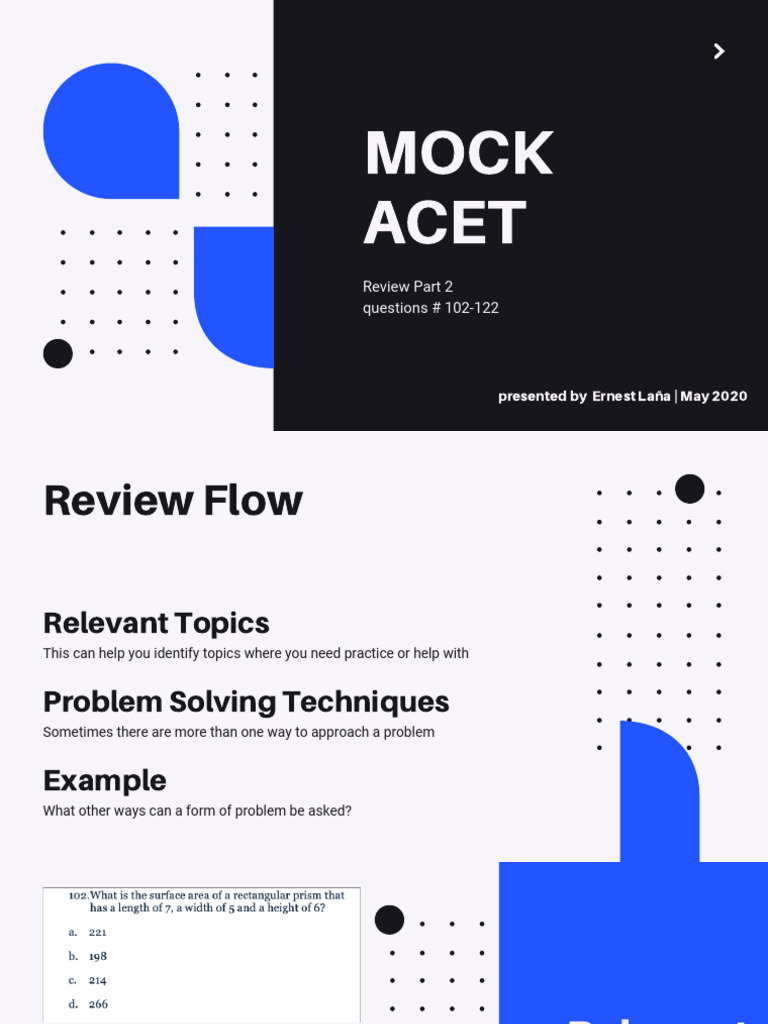 Mock Acet | PDF | Trigonometry | Area