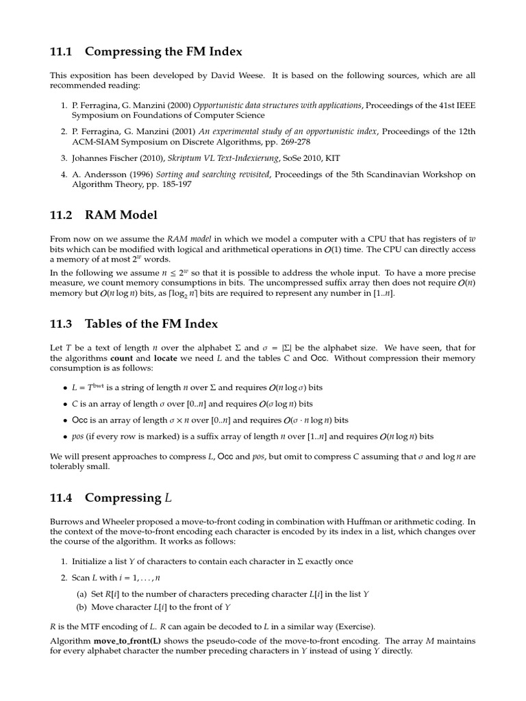 11 FM-Index | PDF | Computer Science | Computer Data