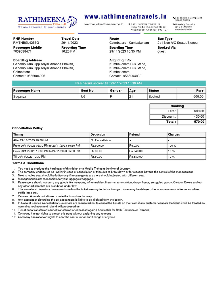 Eticket RMTNBSL4253G | PDF | Bus | Public Transport
