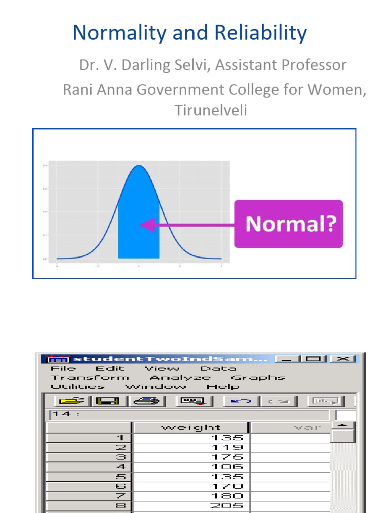 Normality and Reliability | PDF | Validity (Statistics) | Quantitative Research