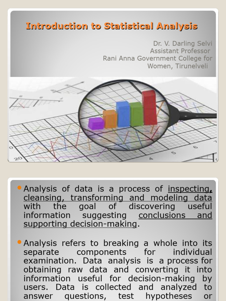 Introduction To Statistical Analysis | PDF | Level Of Measurement | Data Analysis