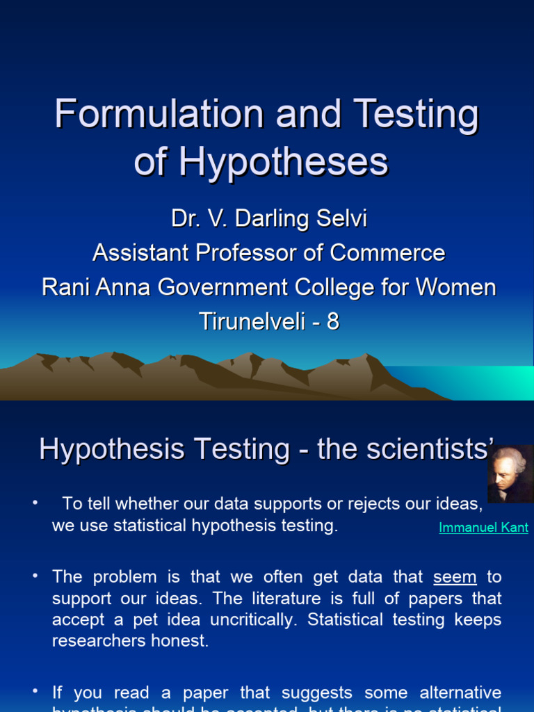 Hypothesis Testing | PDF | P Value | Statistical Hypothesis Testing