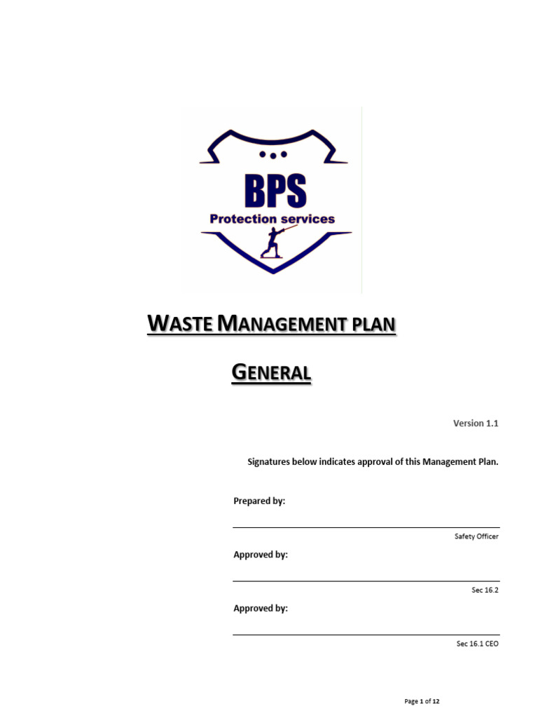 Plan - Waste Management - General - 2021 | PDF | Waste | Waste Management