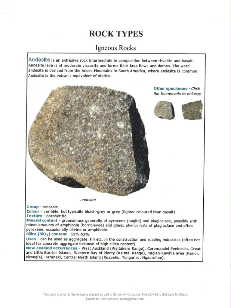 Detailed Geology Handout | PDF