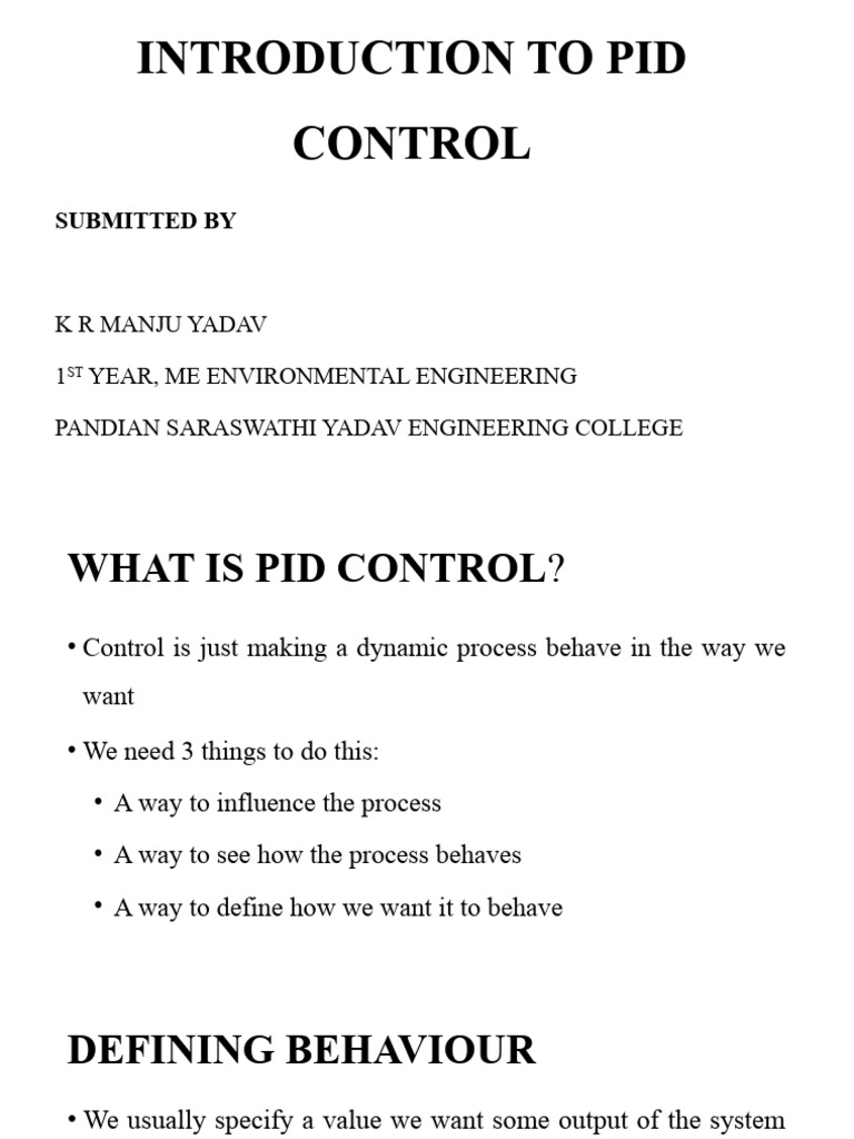 PID Control | PDF | Control Theory | Filter (Signal Processing)