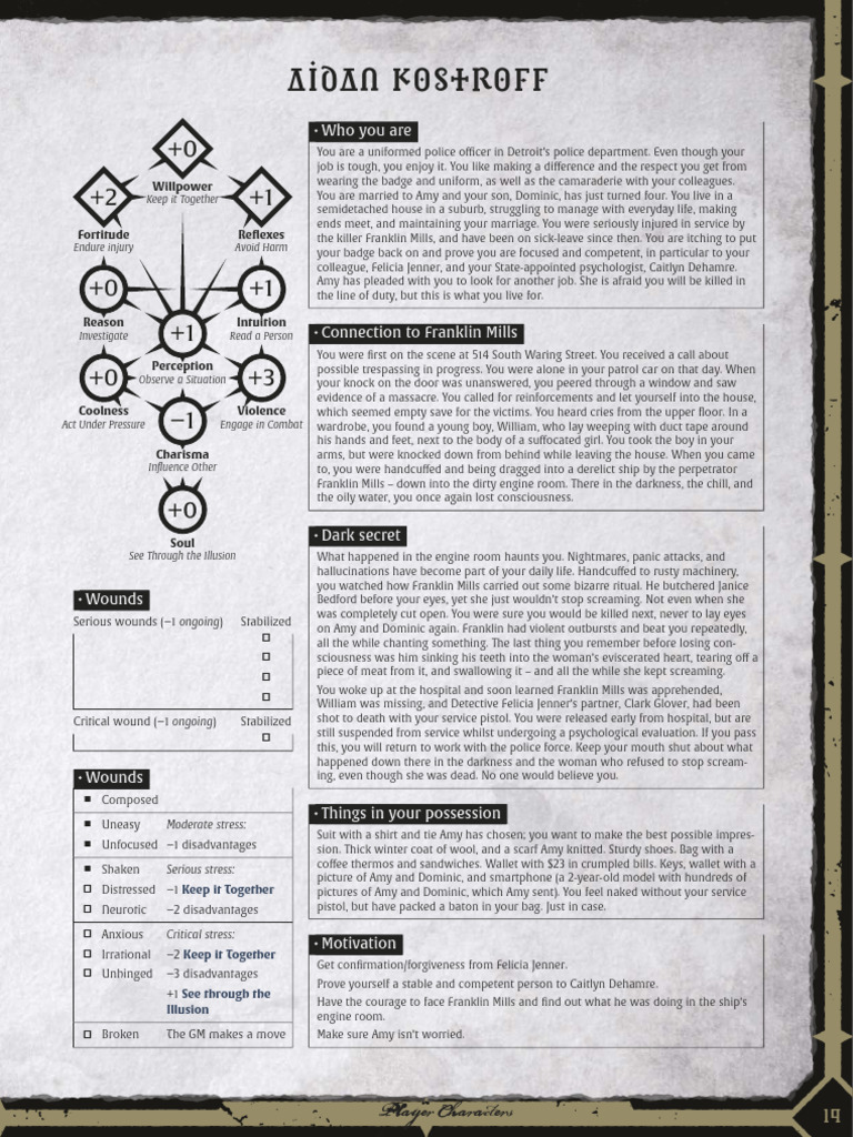 KULT - Divinity Lost Quickplay Scenario Oakwood Heights | PDF