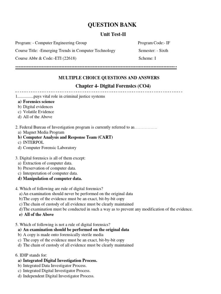 ETI 22618 UT2 Question Bank | PDF | Security Hacker | White Hat (Computer Security)