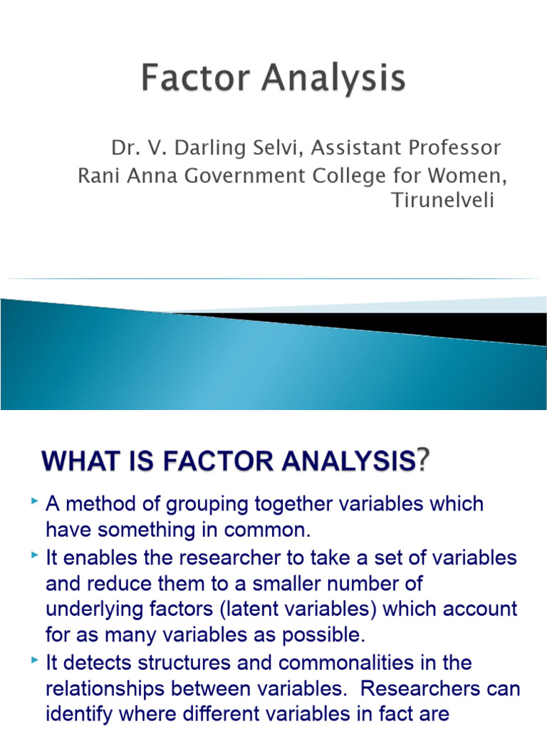 Factor Analysis | PDF | Variance | Factor Analysis