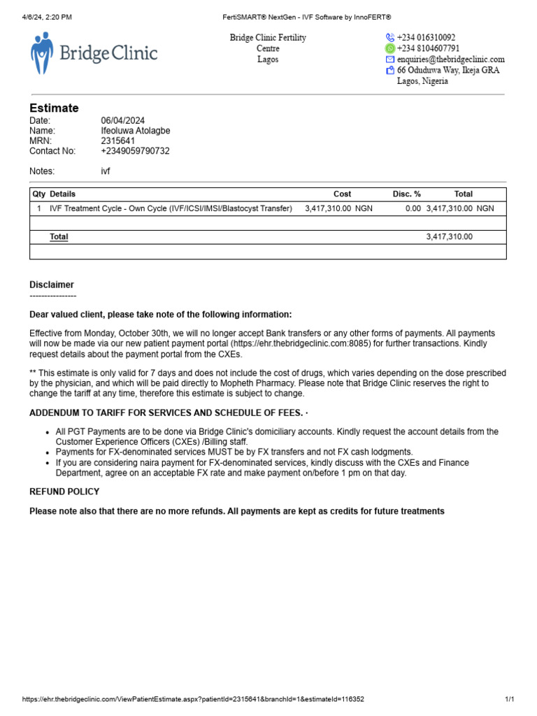Ivf Ato | PDF | In Vitro Fertilisation | Health Care