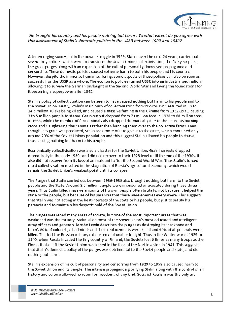 Brendan Essay | PDF | Joseph Stalin | Soviet Union
