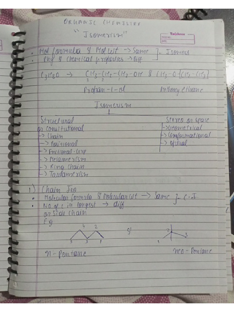 Isomerism Notes | PDF