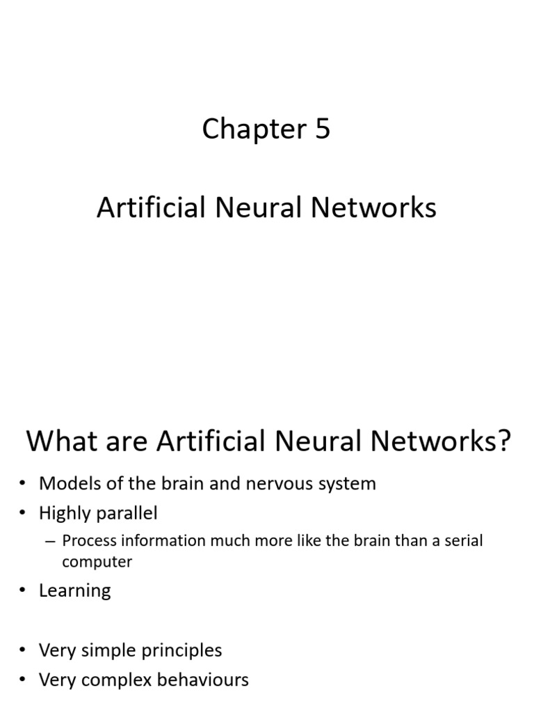 Chapter 5 Artificial Neural Networks | PDF | Artificial Neural Network | Machine Learning