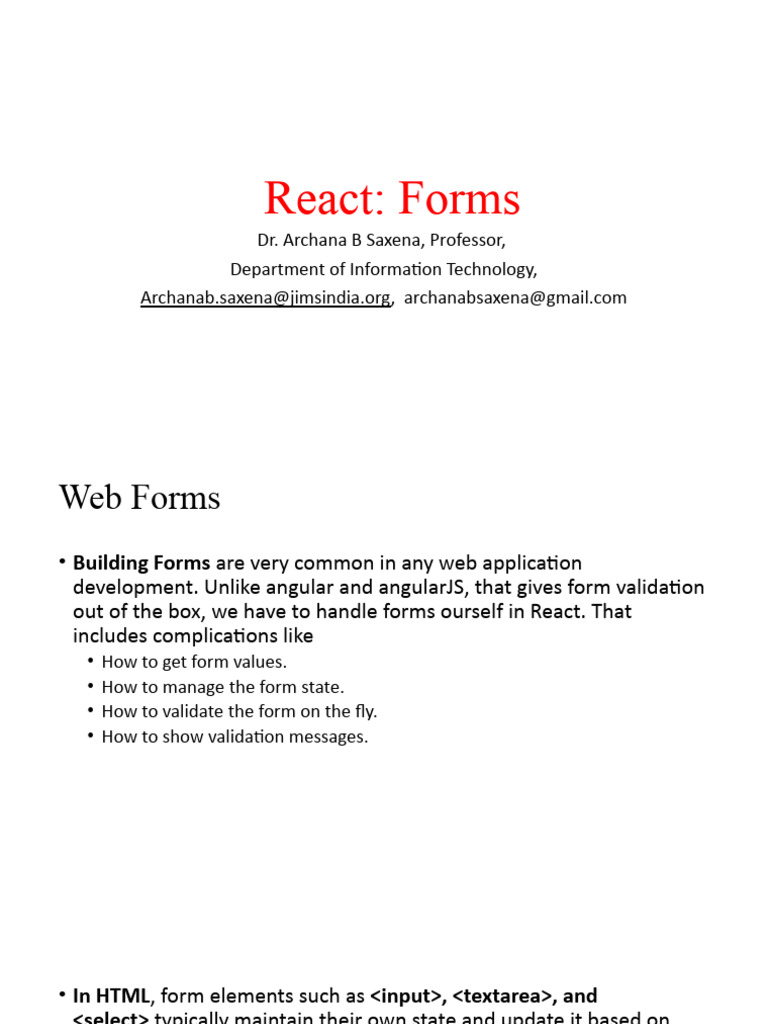 React Forms | PDF