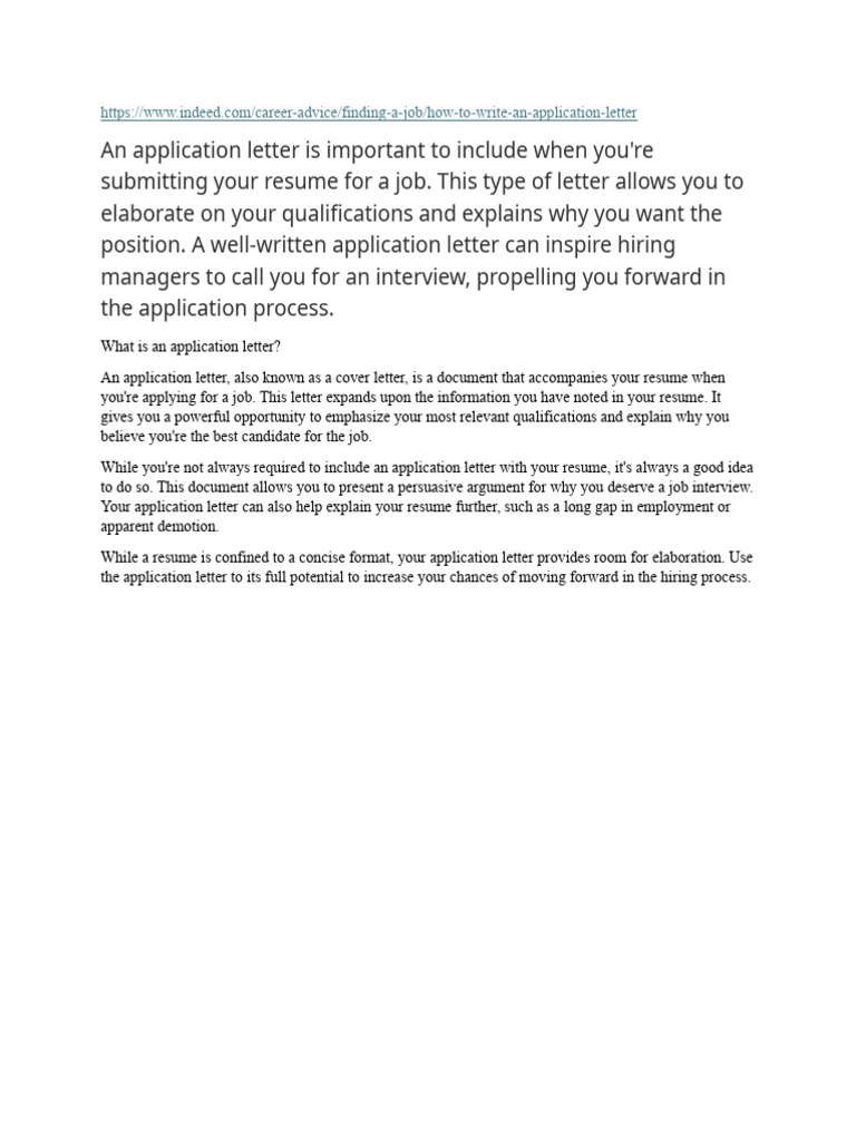 Application Letter | PDF | Résumé | Job Interview