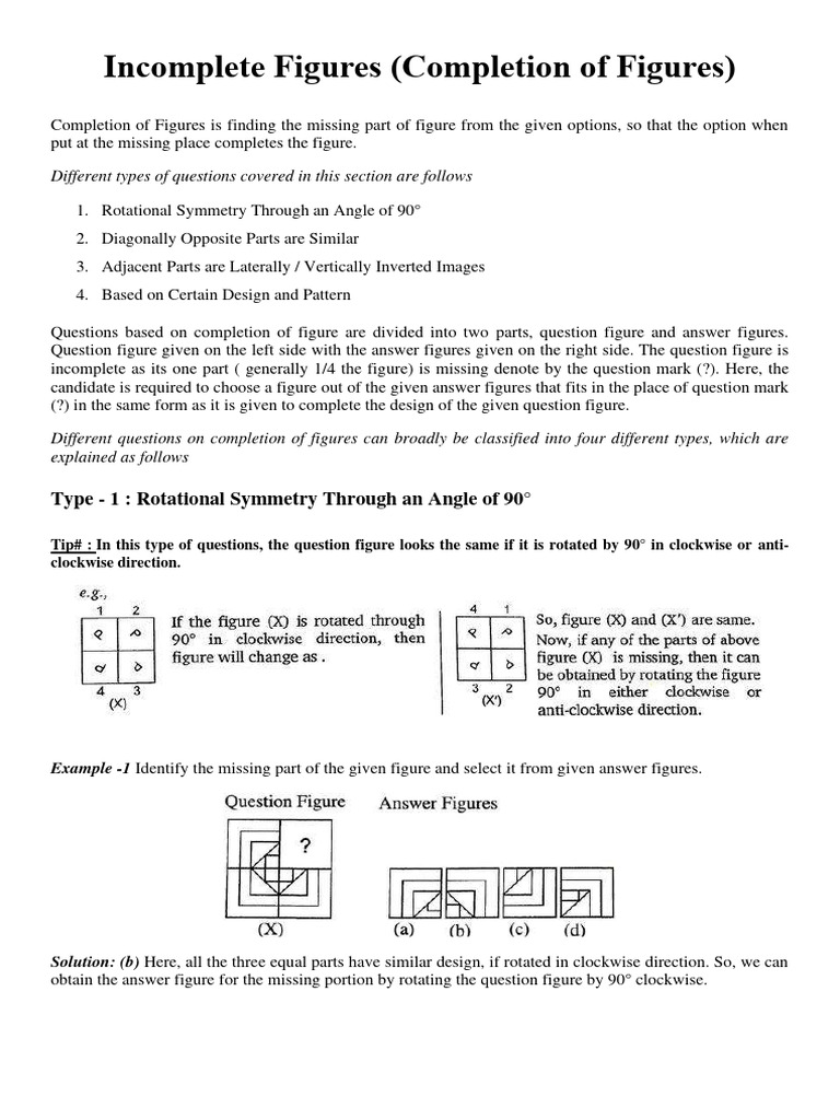 Reasoning Incomplete Figures | PDF | Angle | Geometry