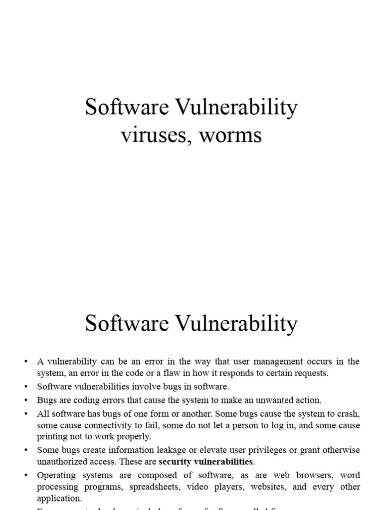 Module 1 - Software - Vulnerability | PDF | Computer Virus | Malware