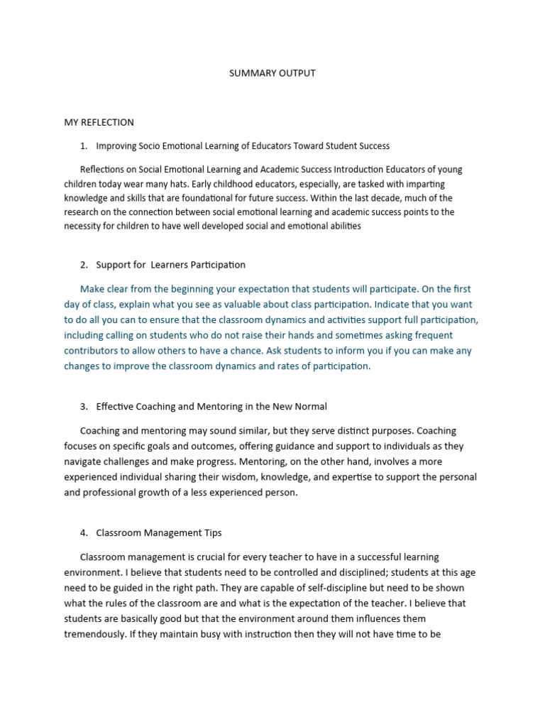 Summary Output | PDF | Teachers | Phonics
