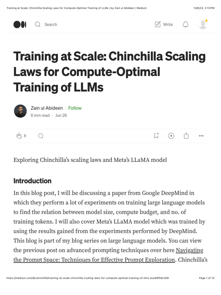 Training at Scale: Chinchilla Scaling Laws For Compute-Optimal Training of LLMs - by Zain Ul ...