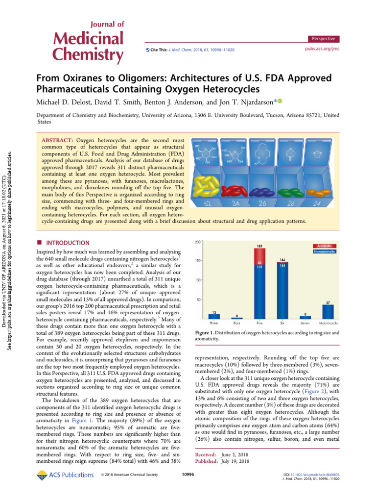 FDA Approved Drugs with Oxygen Heterocycles | PDF | Heterocyclic ...