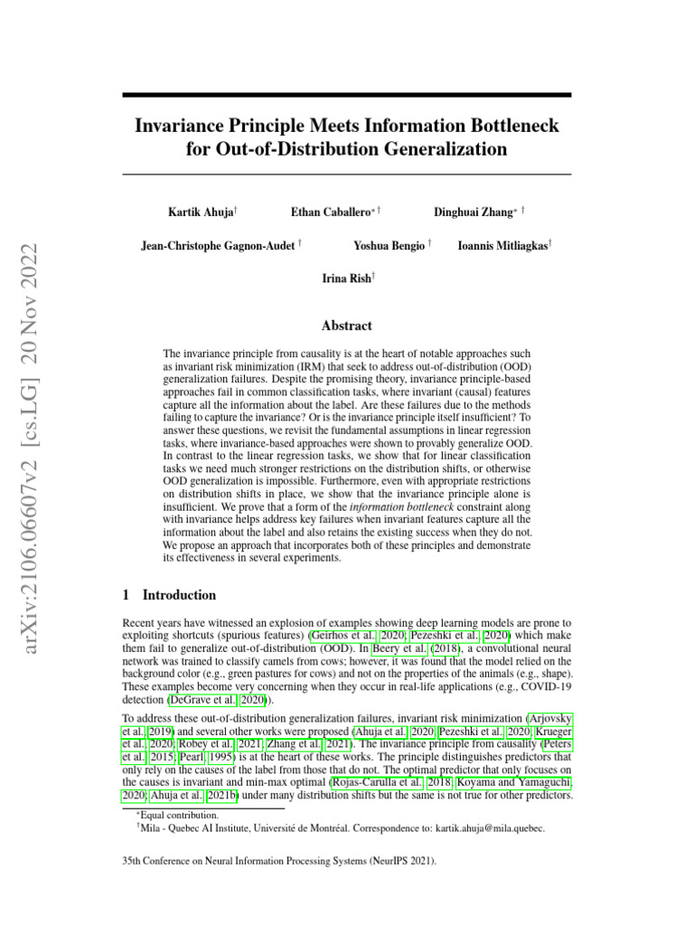 Invariance Principle Meets Information Bottleneck For Out Of