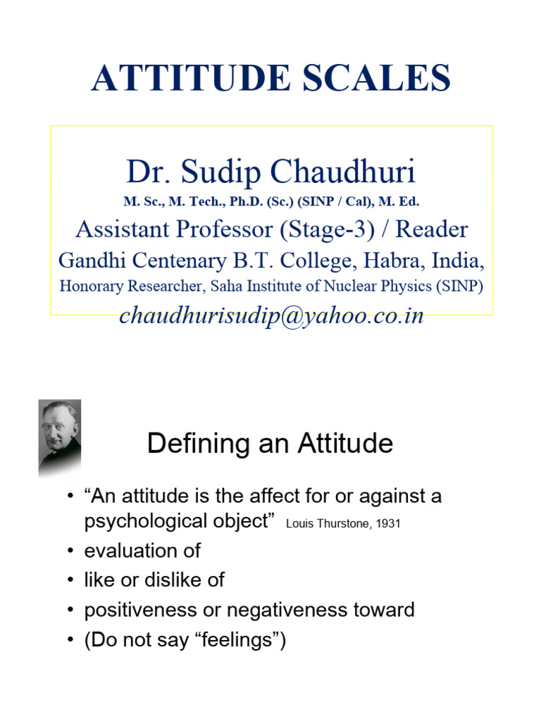 Lecture Presentation-Attitude Scale | PDF | Attitude (Psychology ...