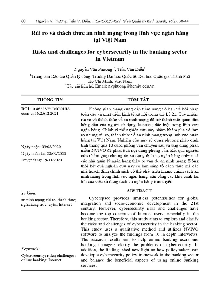 Rui Ro Va Thach Thuc An Ninh Mang Trong Linh Vuc N | PDF