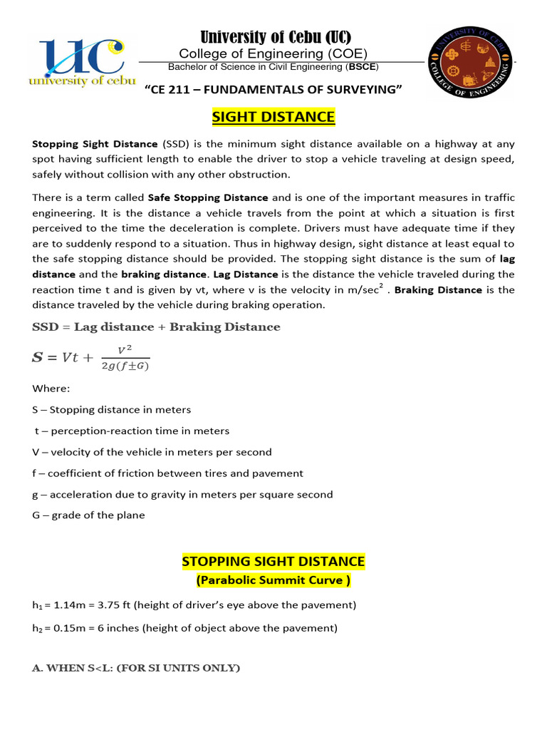Sight Distances | PDF | Transport