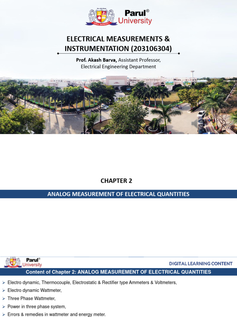 Emi - CH 2 - Analog Measurement of Electrical Quantities | PDF | Thermocouple | Inductor