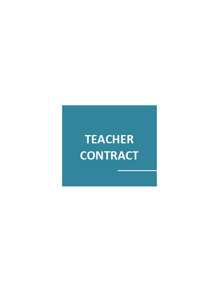 Teacher Contract Template | PDF | Teachers | Civil Law (Legal System)