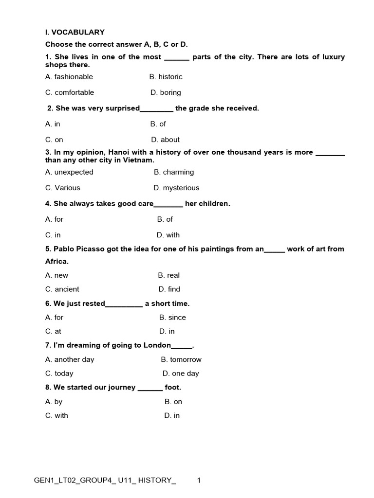 Unit 11 History Vocabulary and Grammar | PDF