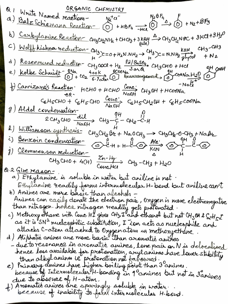 Organic Chemistry Reactions Explained | PDF | Chemical Compounds