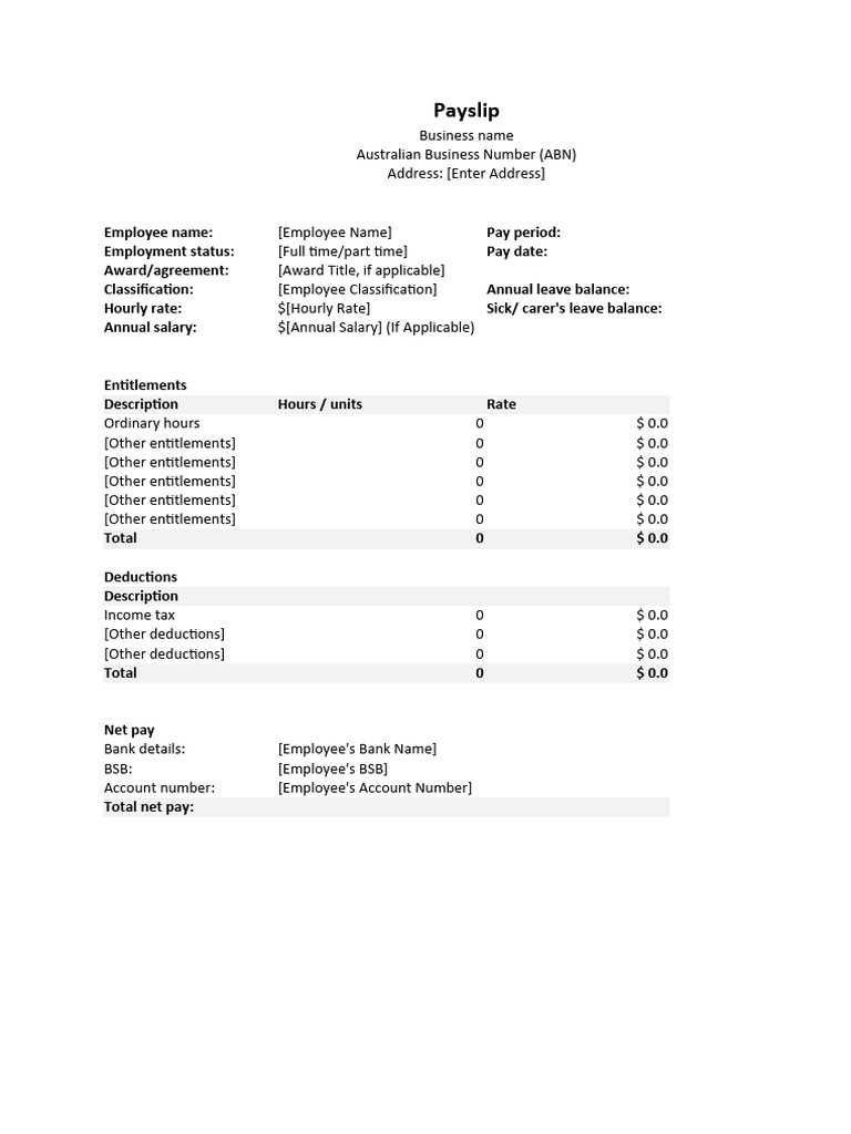 Payslip Template | PDF