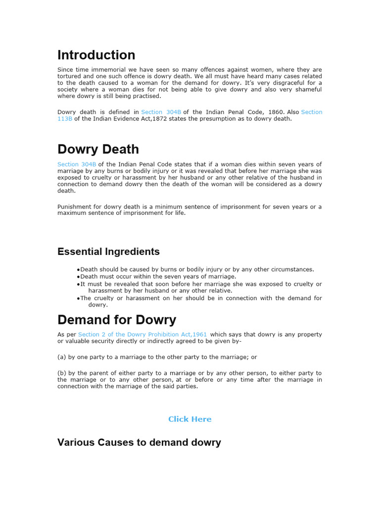 Presumtions To Dowry Death | PDF | Justice | Crime & Violence