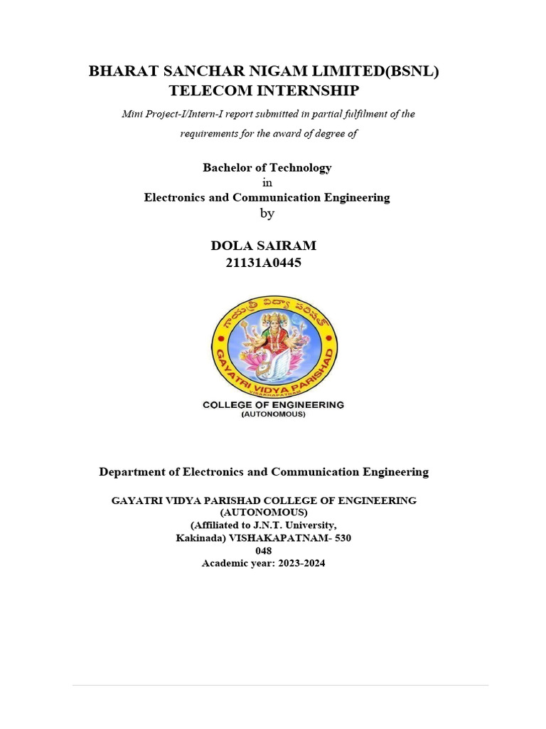 BSNL REPORT.docx | PDF | Cellular Network | Computer Network