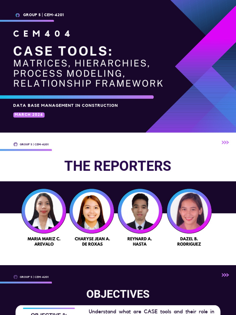 Group 5 CE 4201 CASE Tools Matrices Hierarchies Process Modeling Relationship Framework. | PDF ...