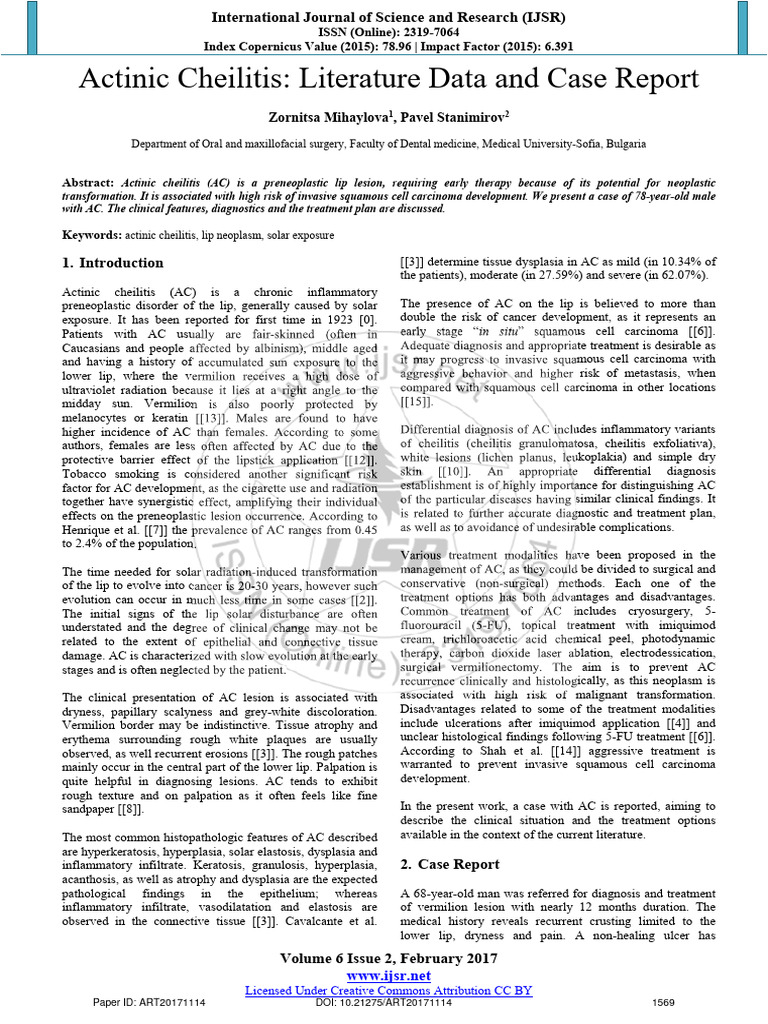 Actinic chelllli | PDF | Medicine | Clinical Medicine