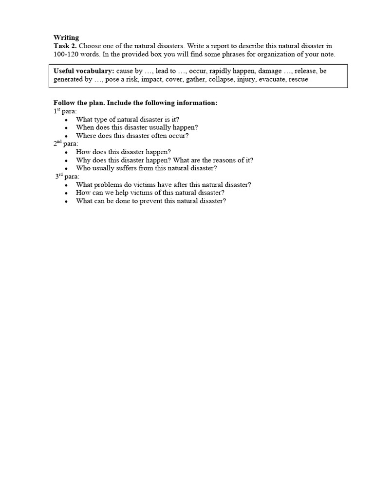 Natural Disaster Report Guide | PDF