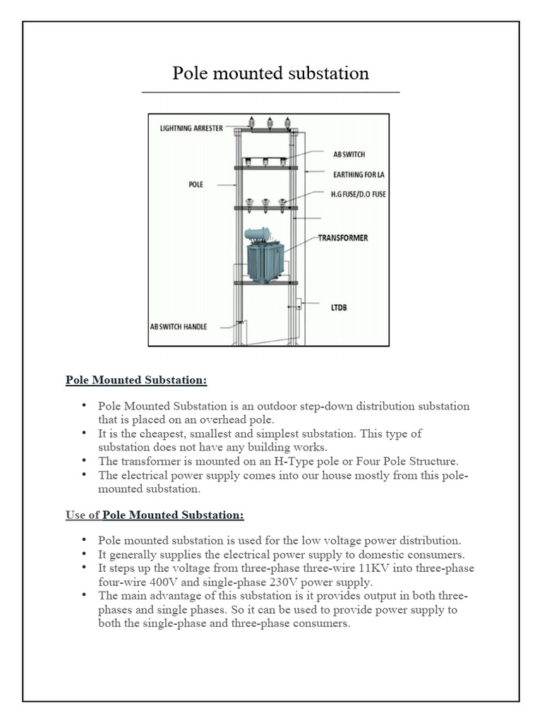 Pole mounted substation | PDF | Electrical Substation | Electric Power ...
