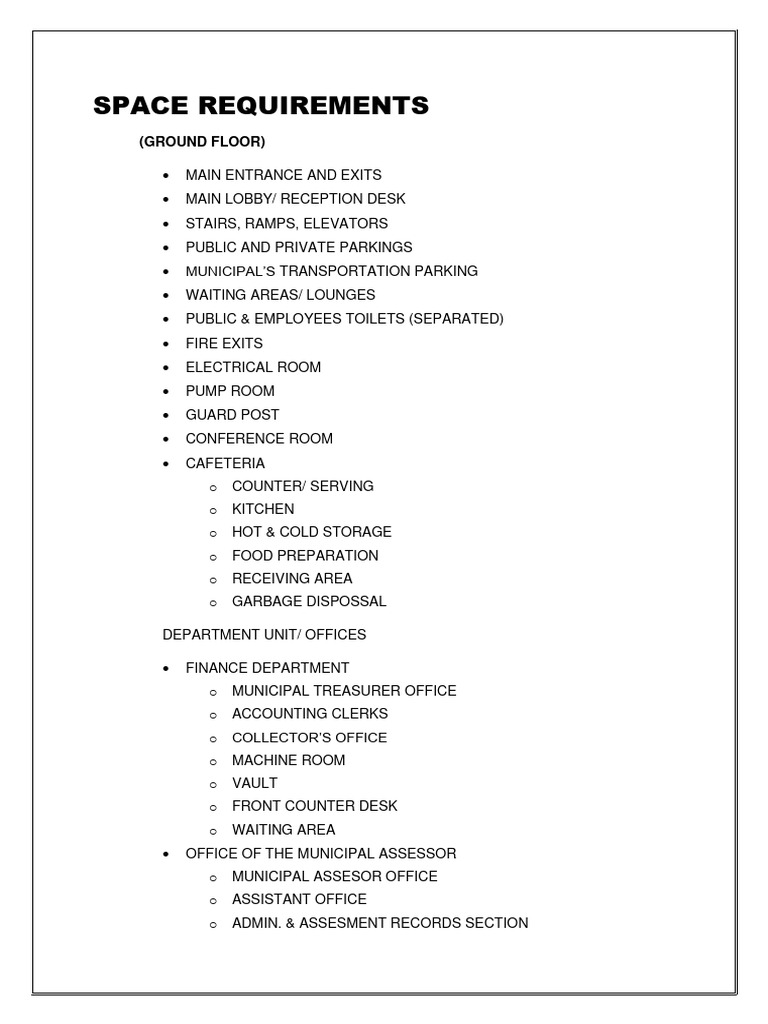 new space requirements | PDF