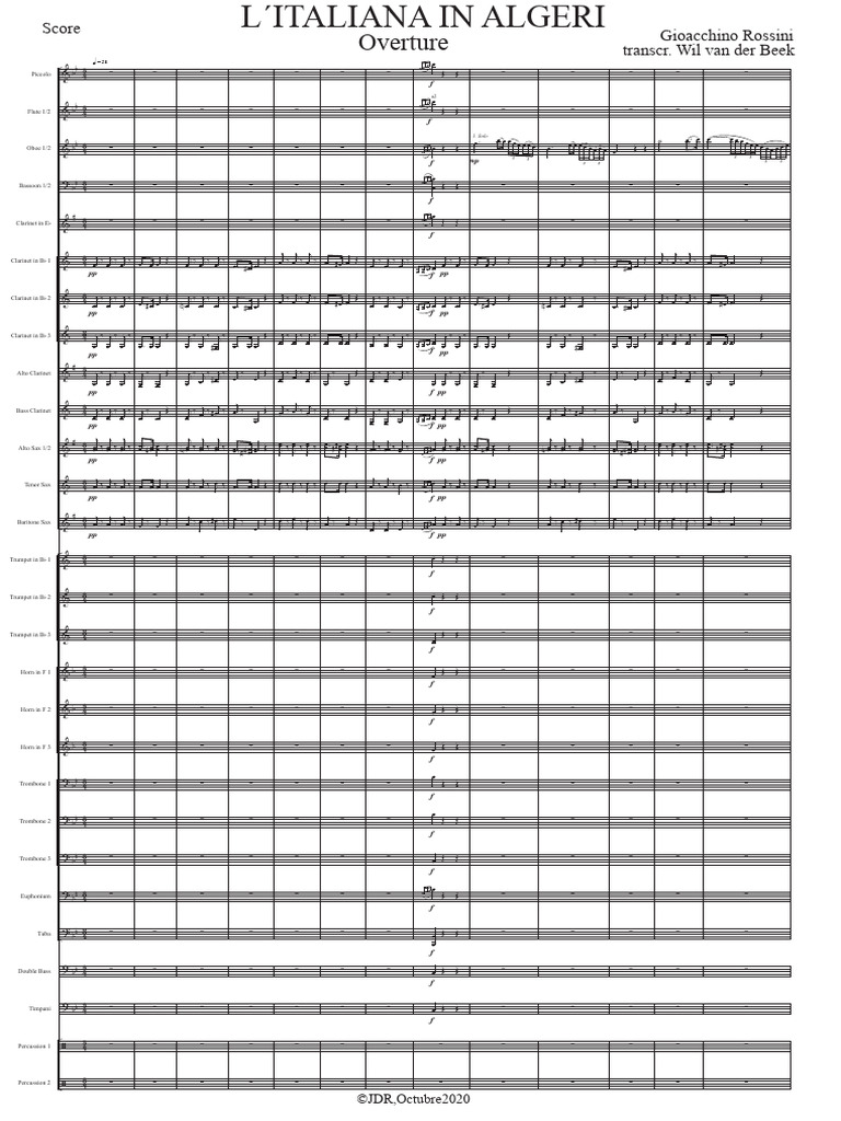 L Italiana in Algeri-Rossini-arr - Wil Van Der Beek | PDF